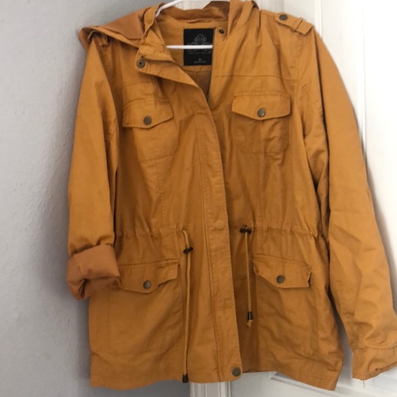 Jackets & Coats | Mustard Utility Jacket With Hoodie | Poshmark